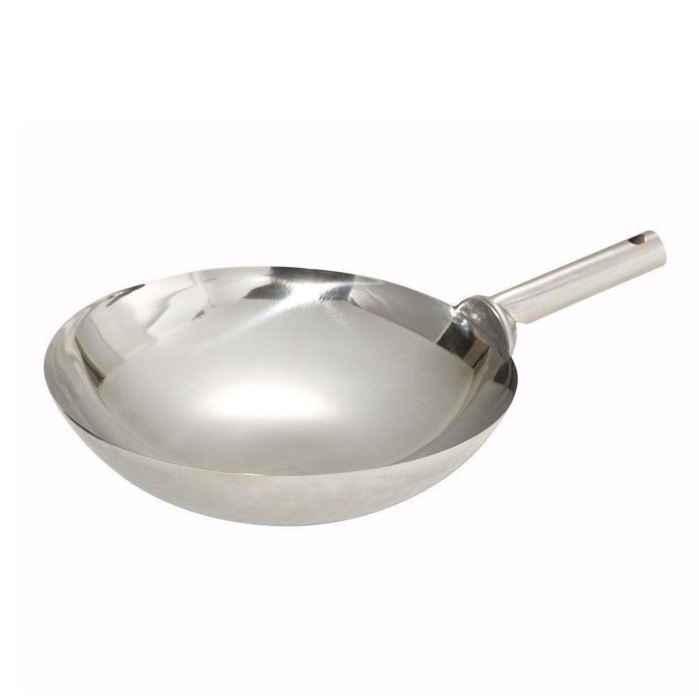 Winco WOK-16W 16" Stainless Stir Fry Pan - No Interior Rivets