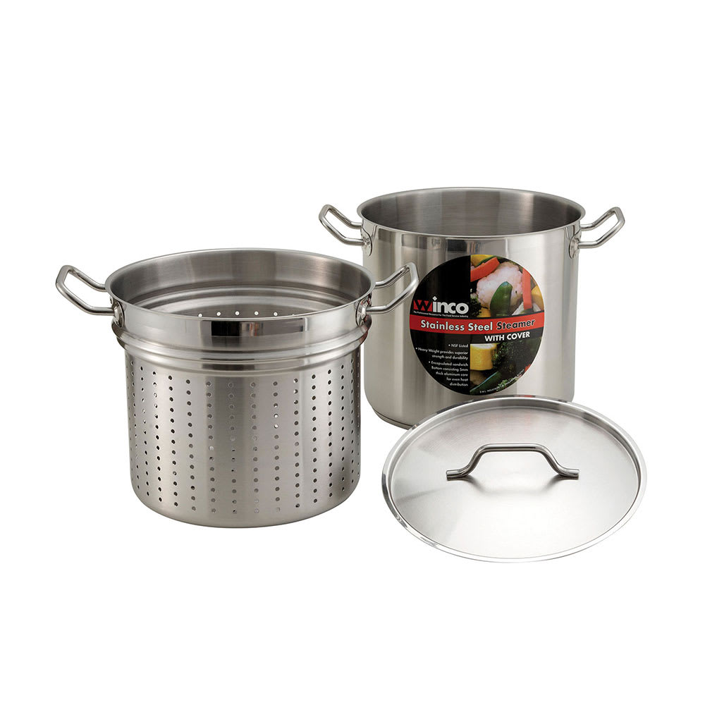 Winco SSDB-16S 16 qt Steamer/Pasta Cooker - Stainless Steel, Induction ...