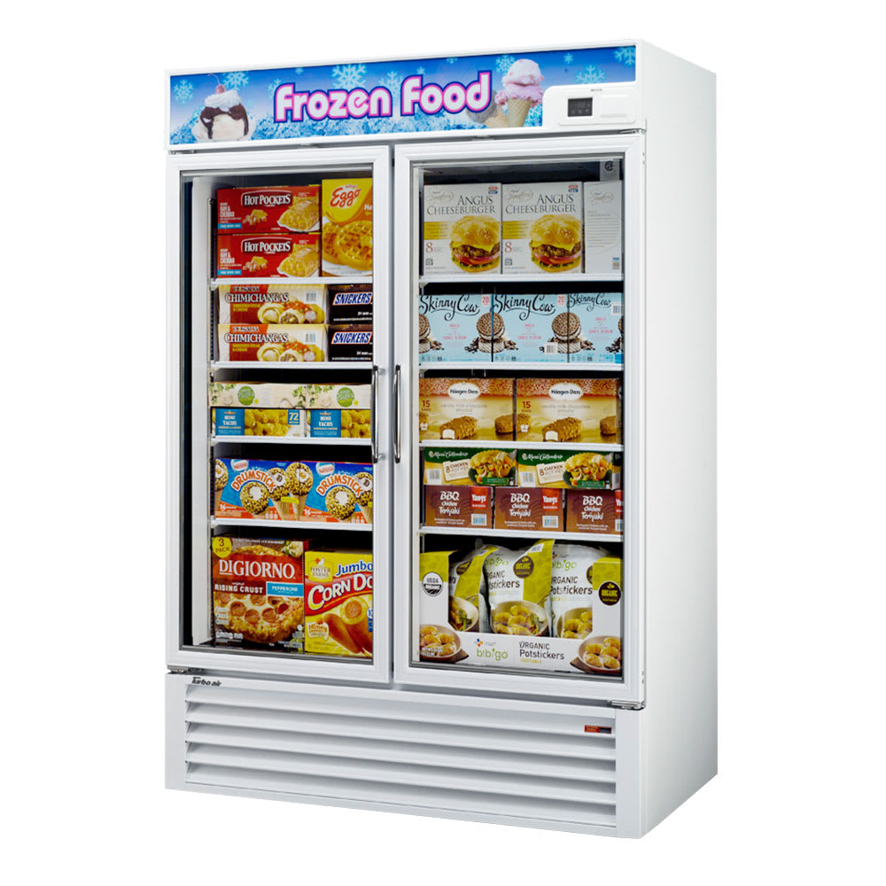 Turbo Air TGF-49F-N 54 3/8" Two Section Display Freezer w/ Swing Doors ...