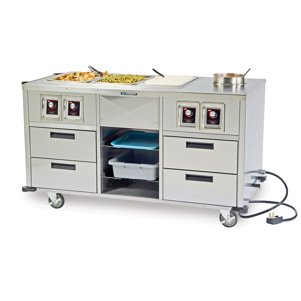 Lakeside 6750 62" Hot Food Table w/ (3) Wells & (1) Soup Well, 220v/1ph