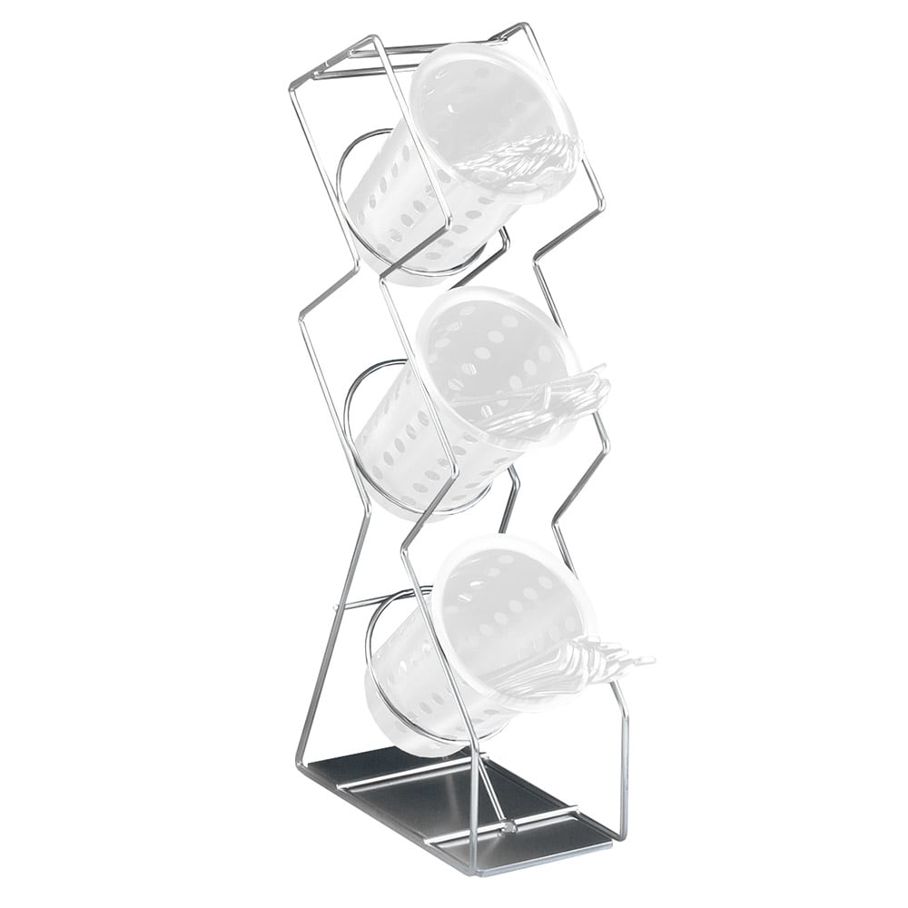 Cal-Mil 1025-3-39 3 Hole Space Saver Silverware Display Only - Silver
