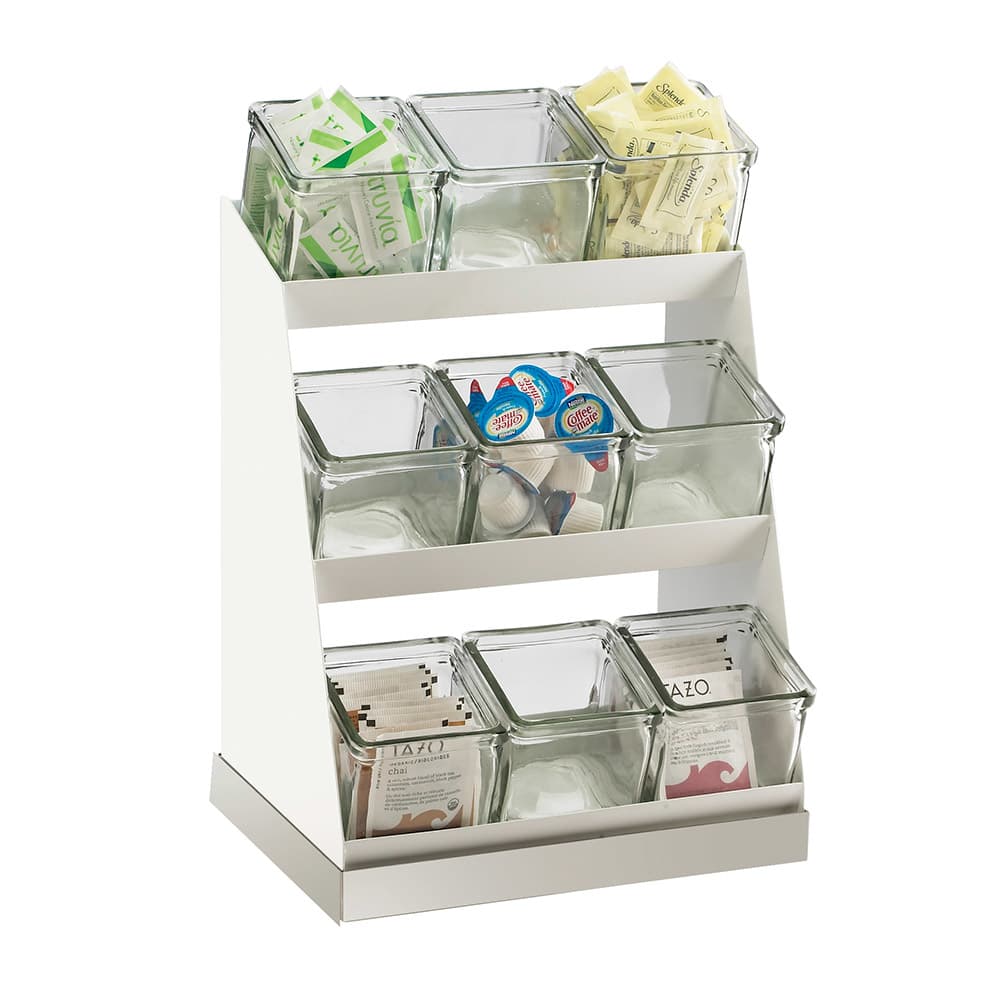 Cal-Mil 3018-55-12 Condiment Organizer w/ (9) Bins - White
