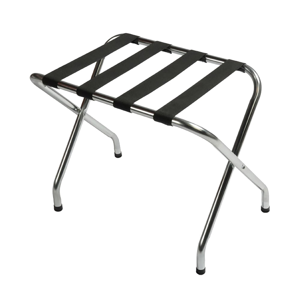 CSL S155C-BL-1 Metal Luggage Rack w/ 2 1/4" Black Poly Straps - 26"W x ...