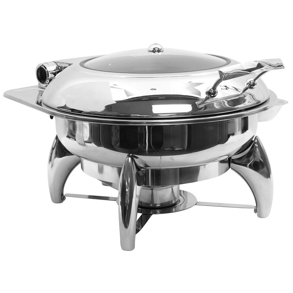 Tablecraft CW40177 Round Chafer w/ Hinged Lid & Chafing Fuel Heat