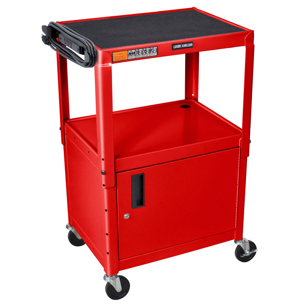 Luxor 42" Adjustable 2 Level A/V Cart w/ 300 lb Capacity & Locking ...