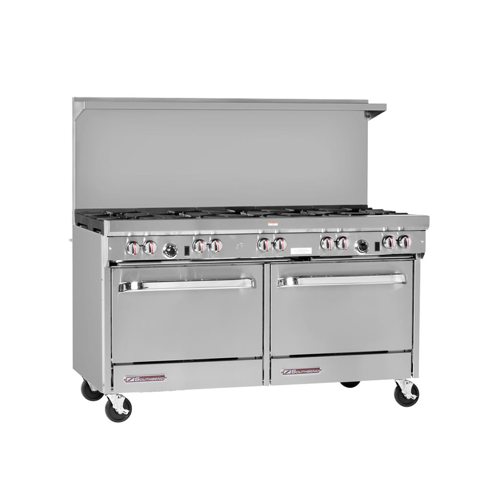 Southbend S60DD 60" 10 Burner Gas Range w/ (2) Standard Ovens, Liquid ...