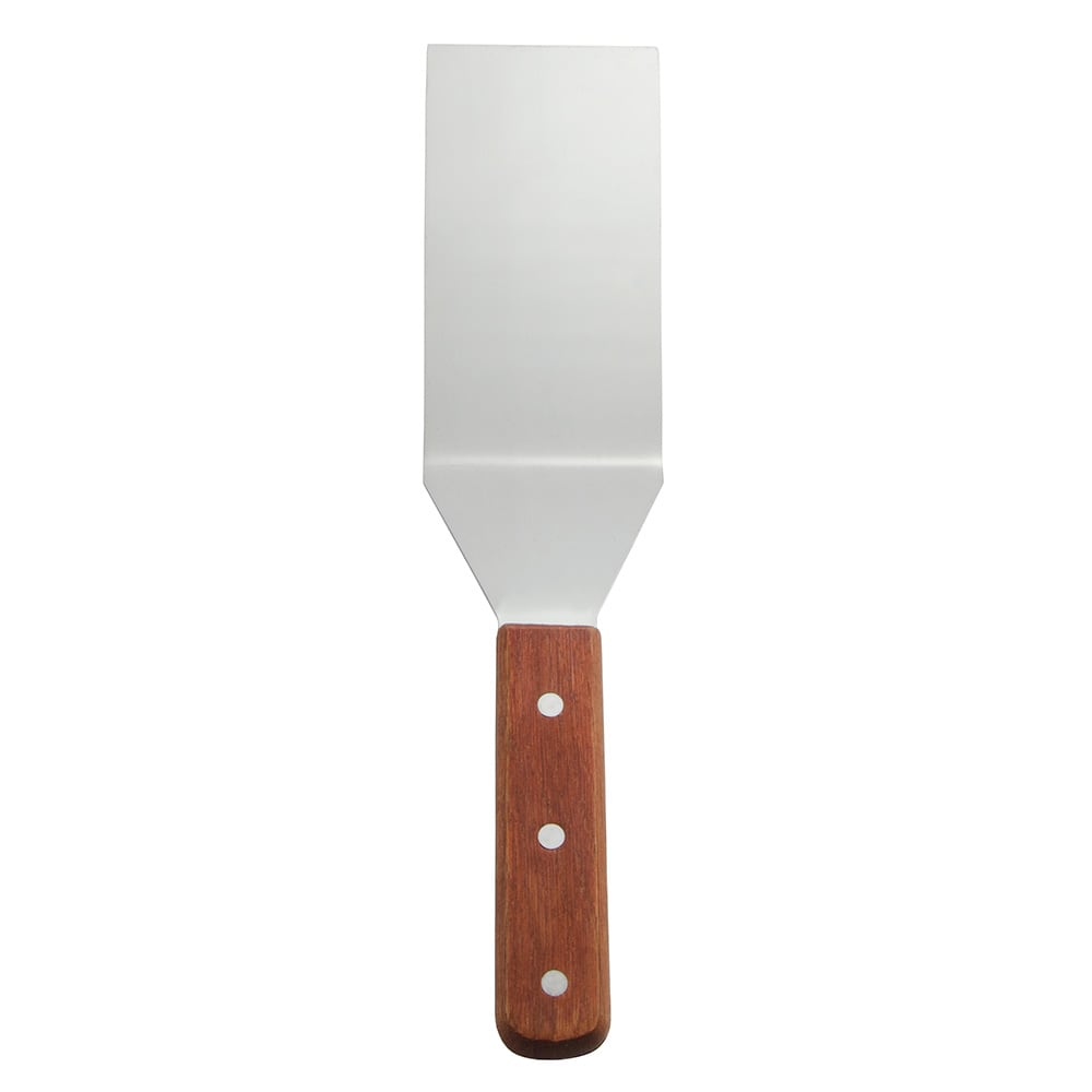 Update WT-7 10" Solid Turner - Flexible Blade, Wood Handle, Stainless