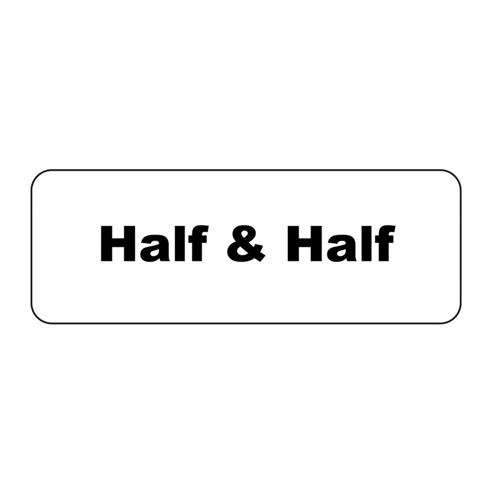 Service Ideas Rectangular Half & Half Food Service Magnetic Label - 1 1 ...