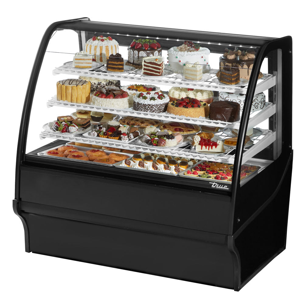 True TDM-R-48-GE/GE-B-W 48 1/4" Full Service Bakery Case w/ Curved ...