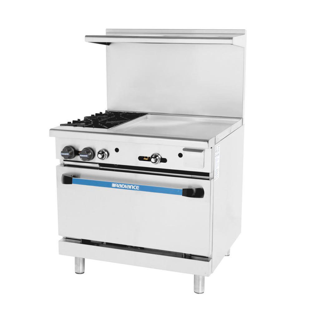 Turbo Air TARG-24G2B 36" 2 Burner Gas Range w/ Griddle & (2) Standard ...