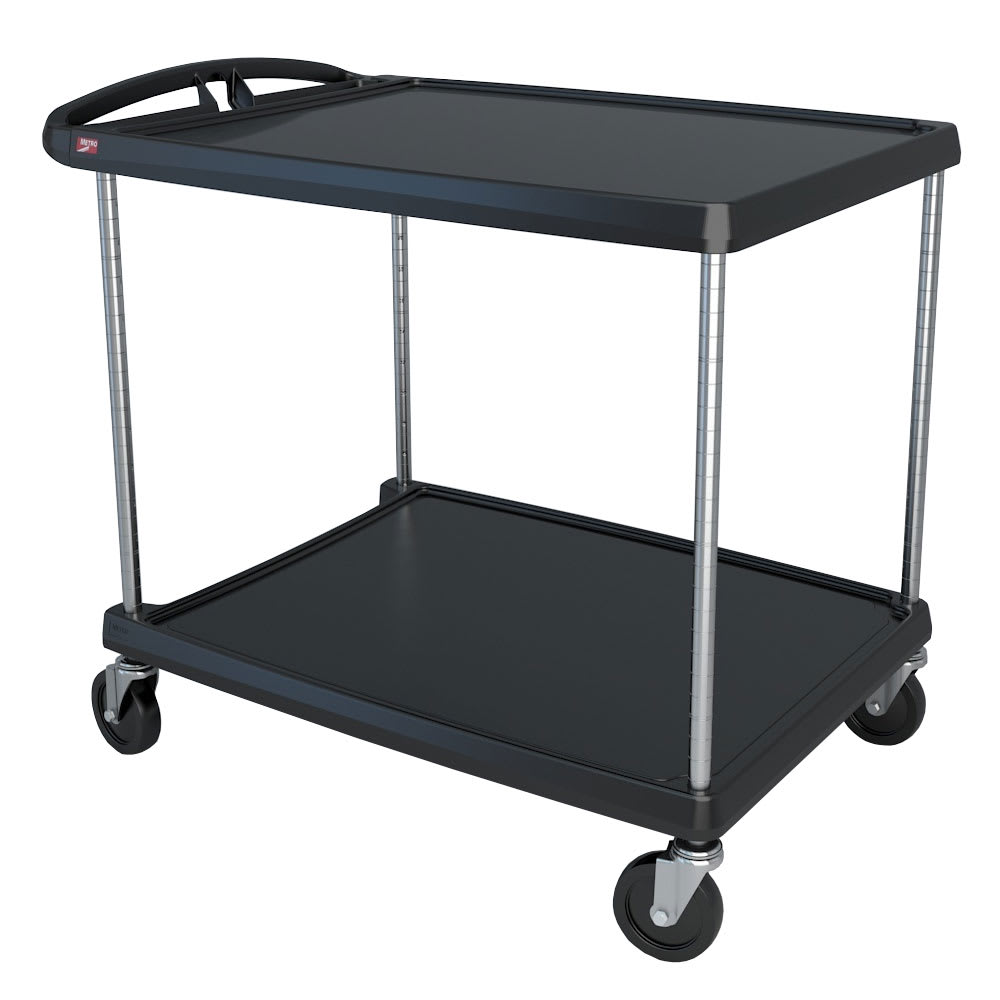 Metro MY2636-25BL 2 Level Polymer Utility Cart w/ 400 lb Capacity ...
