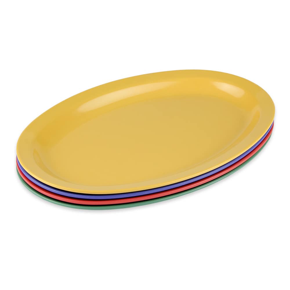 GET 11 3/4" x 8 1/4" Oval Supermel Platter - Melamine, Assorted Colors ...