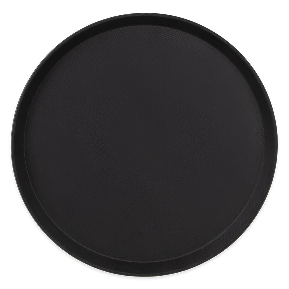 Cambro 1600TL110 15 47/50" Round Treadlite Tray, NonSkid, Fiberglass, Black