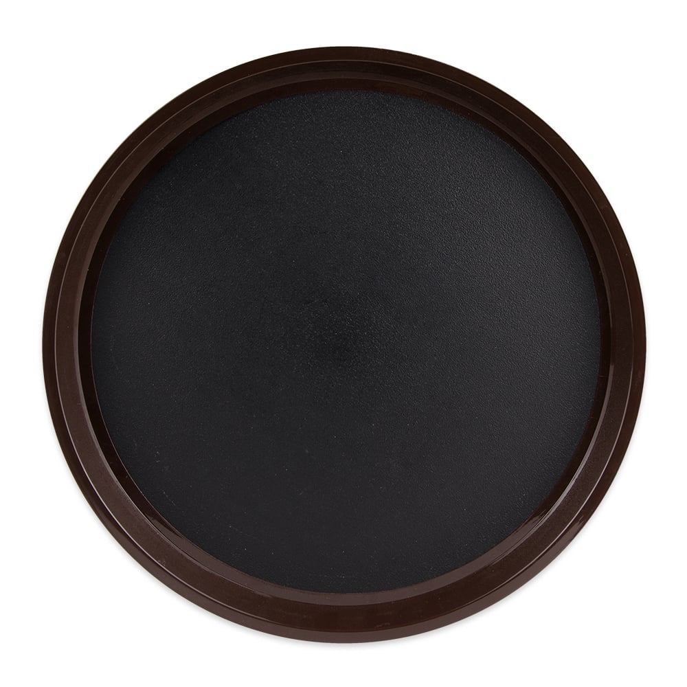 GET 14" Round Serving Tray, Plastic, Black/Brown (RCT-14-NS)