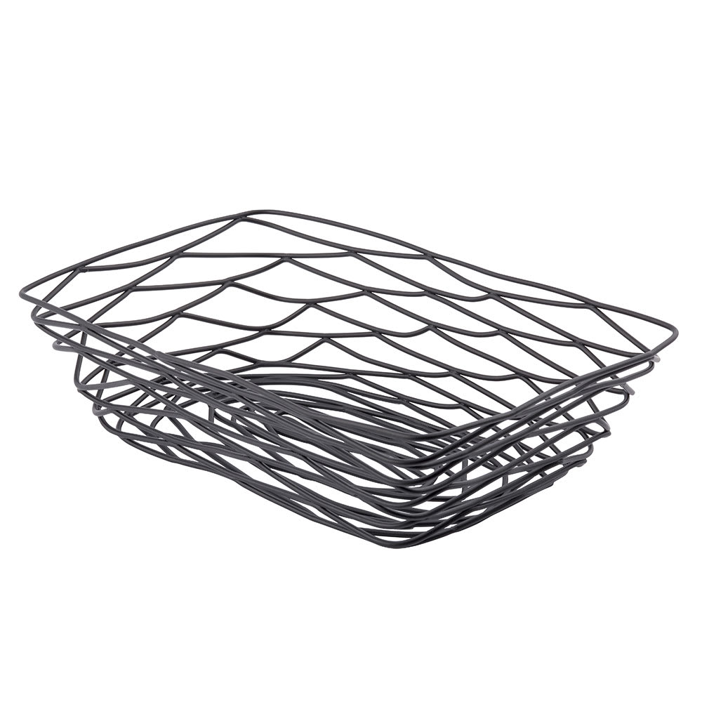 Tablecraft BK17209 Artisan Collection Basket, 9" X 6" X 2 1/2 in, Rectangular, Black