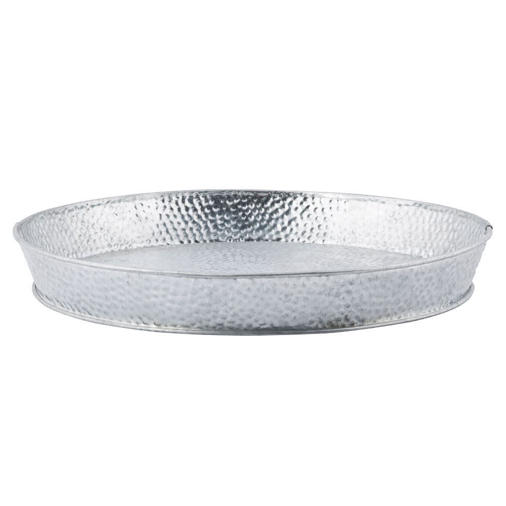 Tablecraft GP10 10 1/2 Round Dinner Platter, Galvanized Steel