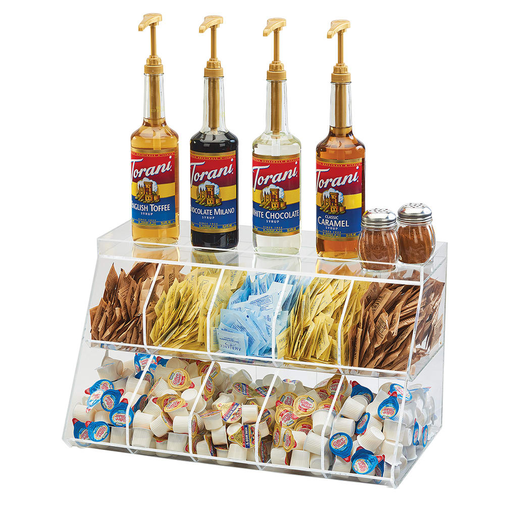 Cal-Mil 3643-10 Condiment Station w/ (10) Sections - Plastic, Clear
