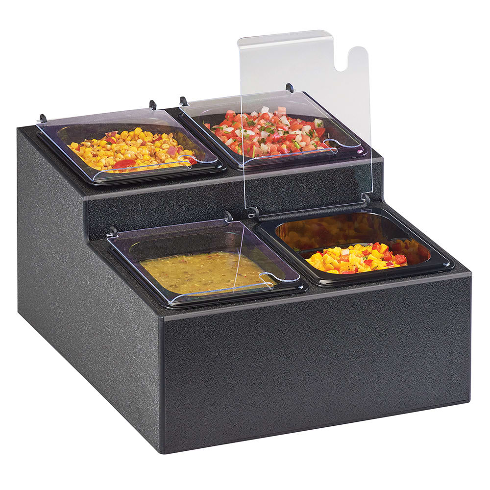 Cal-Mil 3687-13 Dipper Style Condiment Dispenser w/ (4) Compartments, Black