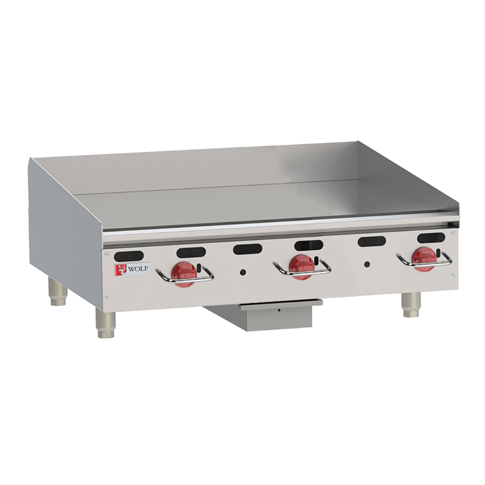 Wolf AGM36 36" Gas Griddle w/ Manual Controls - 1" Steel Plate, Liquid ...