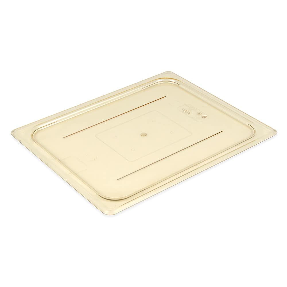 Cambro 20HPC150 H-Pan Food Pan Cover - Half Size, Flat, Non-Stick, Amber