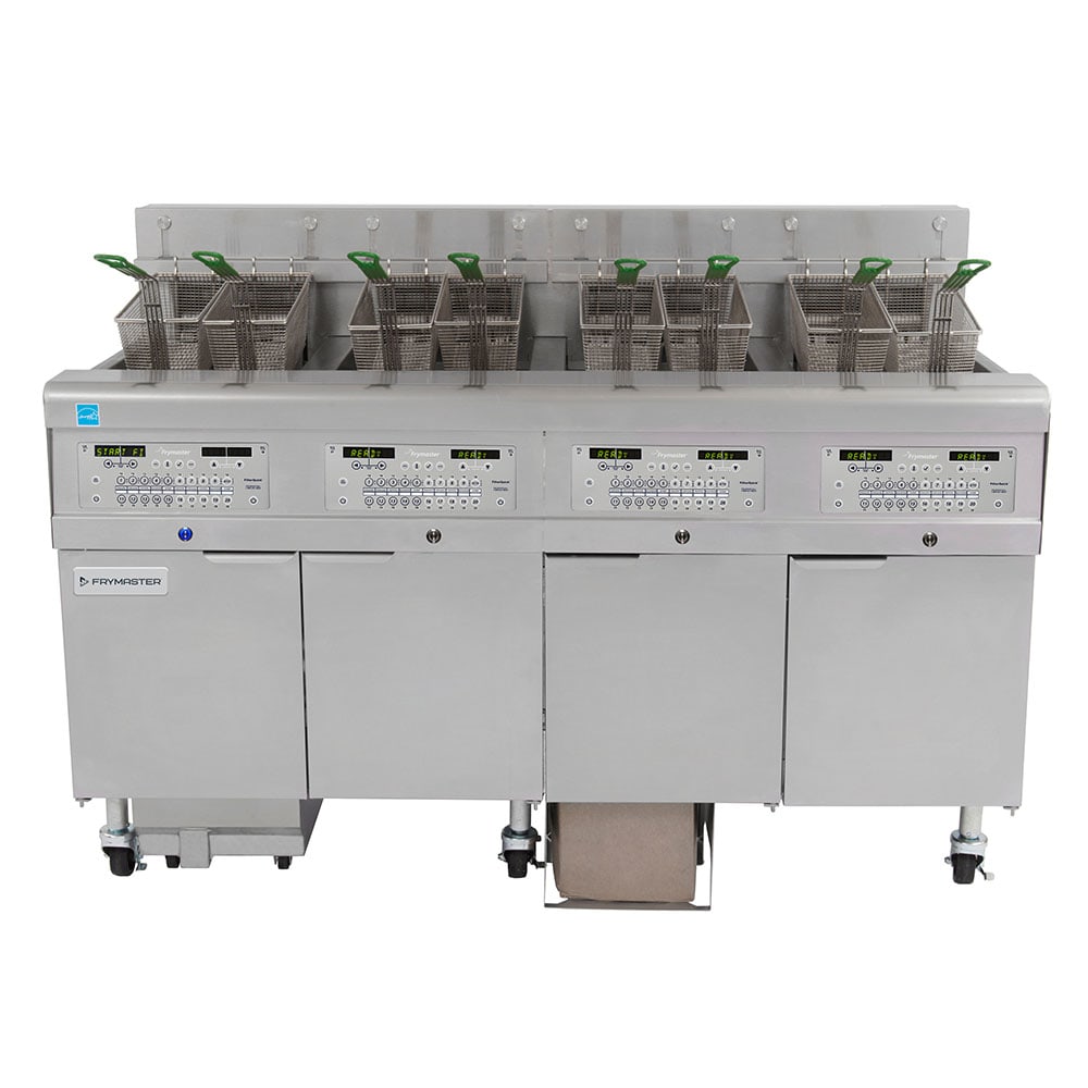 Frymaster 4FQE30U Electric Fryer - (4) 30 lb Vats, Floor Model, 208v/3ph