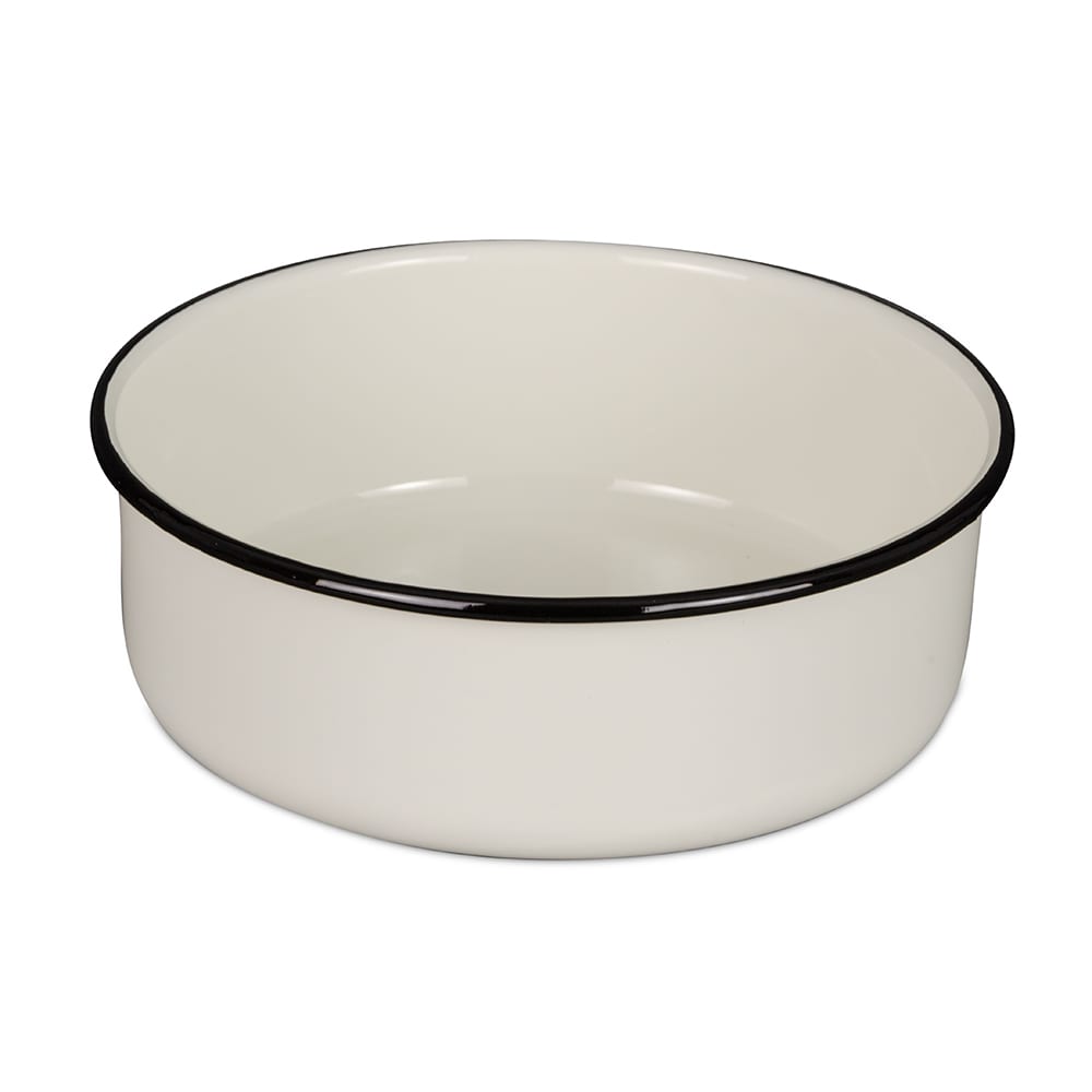 Tablecraft 80016 8 1/2" Round Serving Tray - Porcelain, Creamy White