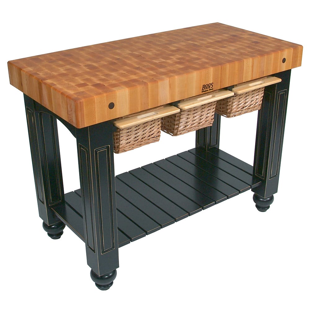 John Boos CU-GB4824 48" Gathering Block Table III, Hard Maple Top w ...