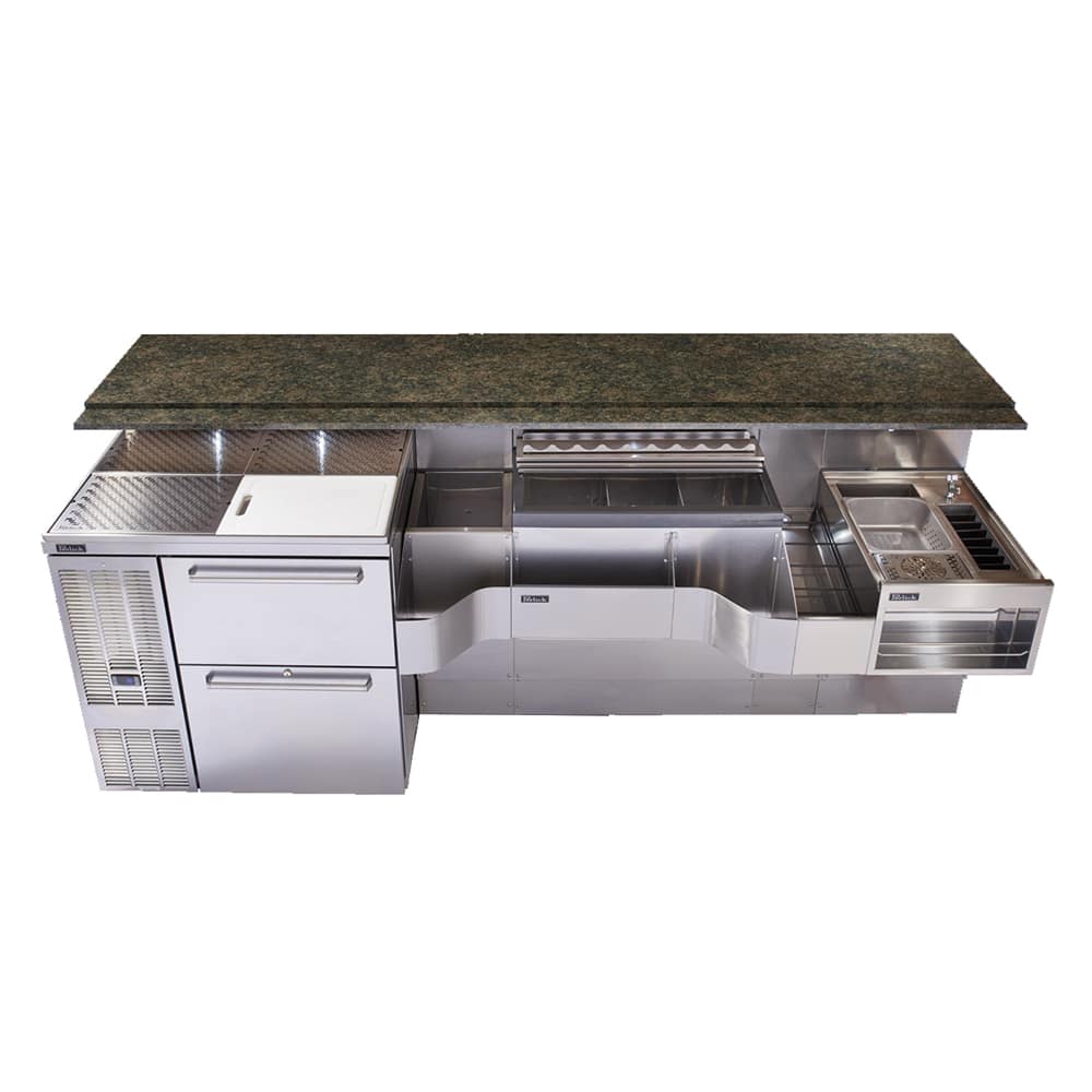 Perlick PTE68-A-WF 68" Tobin Ellis Cocktail Station w/ 64 lb Ice Bin ...
