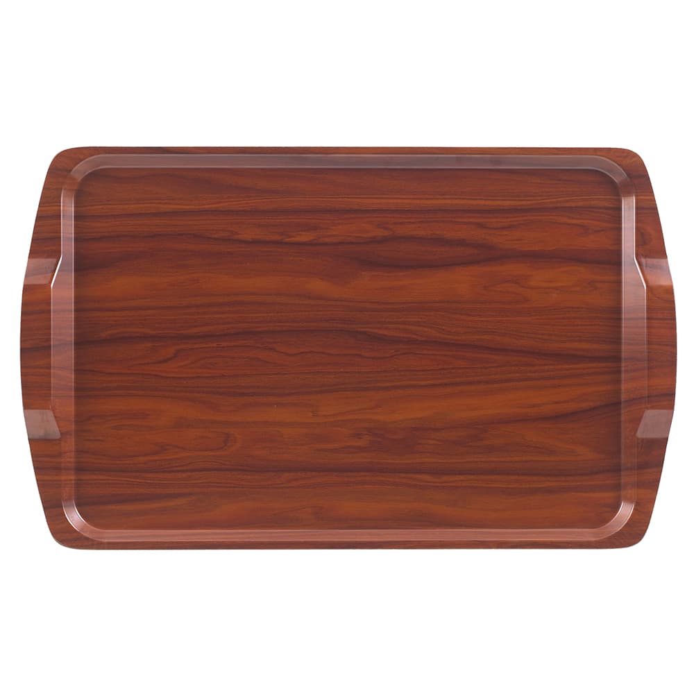 Cambro 1525RST-376 Rectangular Room Service Tray - 14x21" Walnut