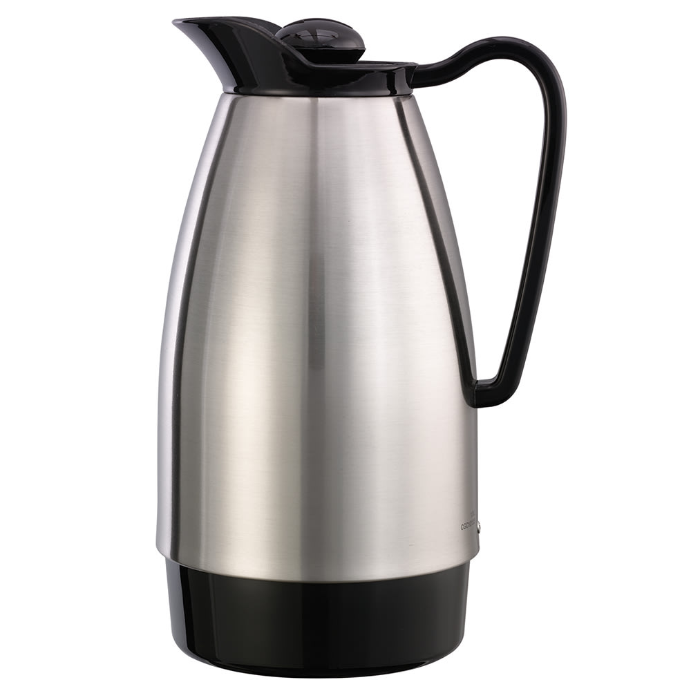 Service Ideas 1 liter Carafe w/ Stainless Interior, Brushed Stainless ...