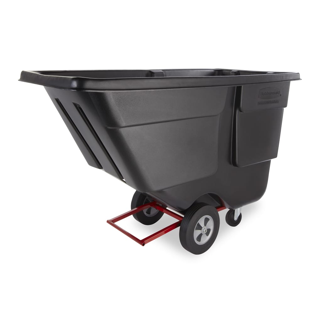 Rubbermaid FG131400BLA 1 cu yd Trash Cart w/ 850 lb Capacity, Black