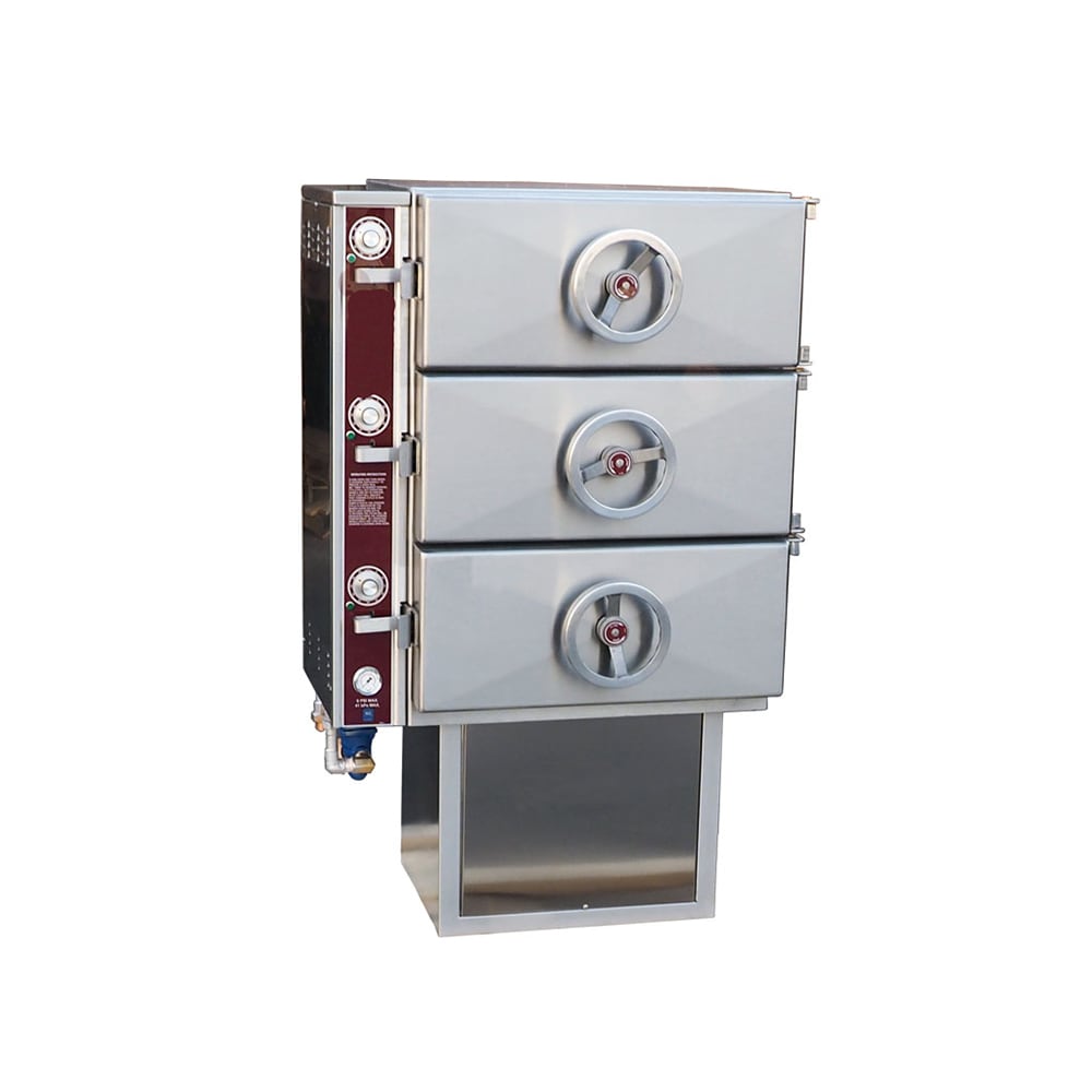 Crown Steam DCP-3 Direct Steam Pressure Steamer w/ (24) Full Size Pan ...