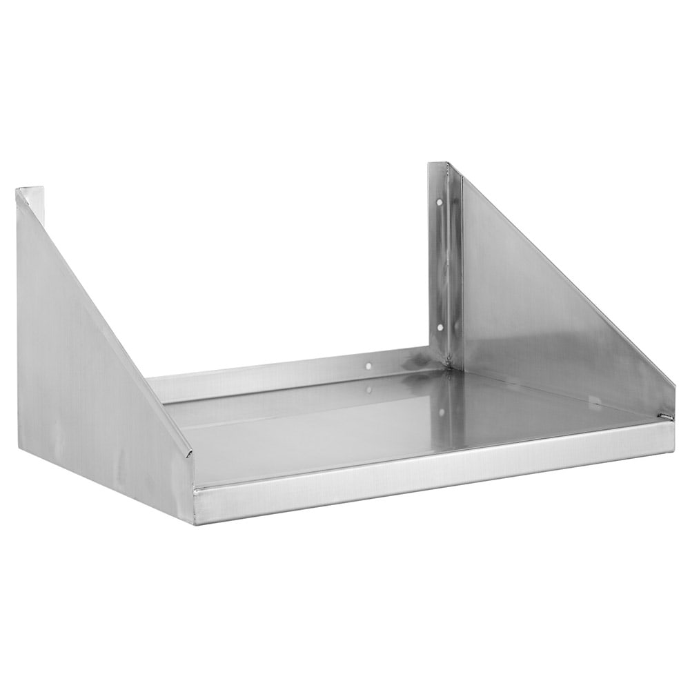 Channel Solid Wall Mounted Microwave Shelf, 24"W x 18"D, Stainless ...