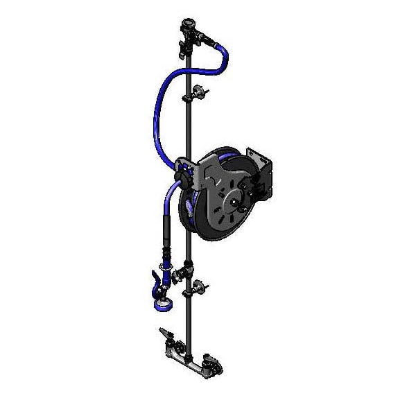 T&S B-7232-U01XS2E Open Hose Reel Assembly w/ 15 ft Hose, 3 7/10 GPM