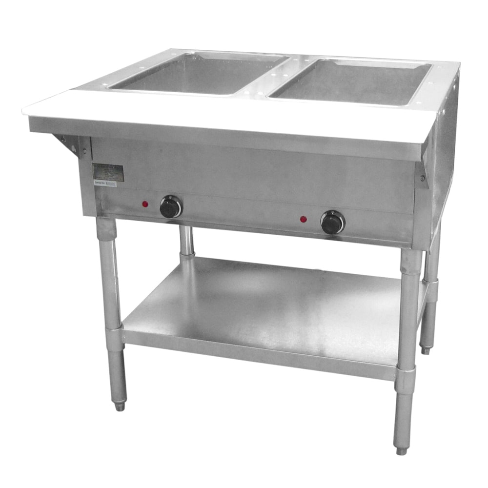 Adcraft ST-120/2 33" Hot Food Table w/ (2) Wells & Cutting Board, 120v