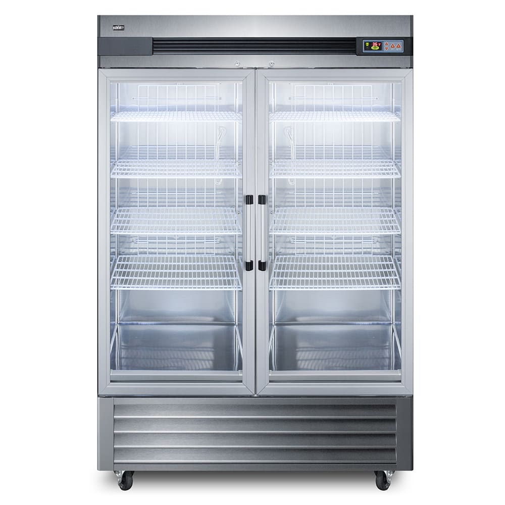 Summit SCR49SSG 56" Two Section Reach In Refrigerator, (2) Left/Right ...