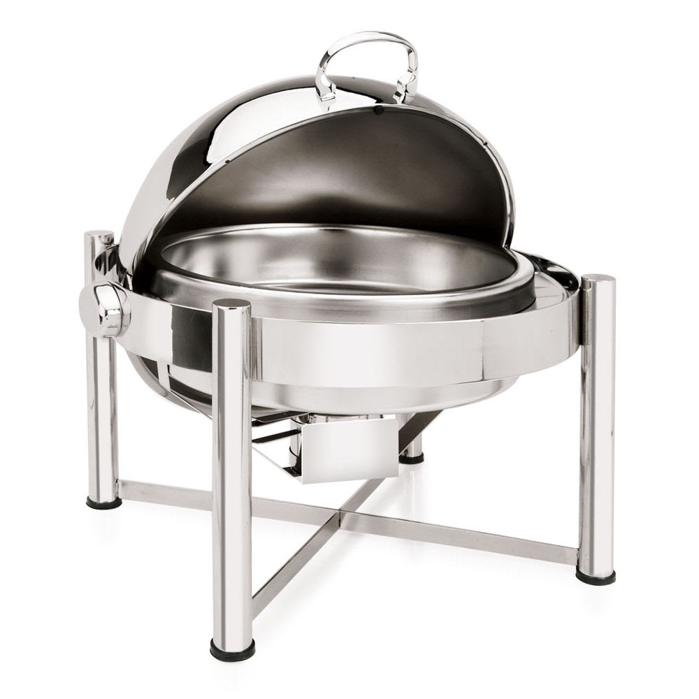 Eastern Tabletop 3128 8 qt Round Chafer w/ Roll Top Cover, Stainless Steel