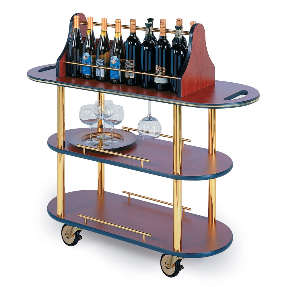 Geneva 42 1/2" Polymer Beverage Service Cart - 16"D x 47 1/4"H - Wood ...
