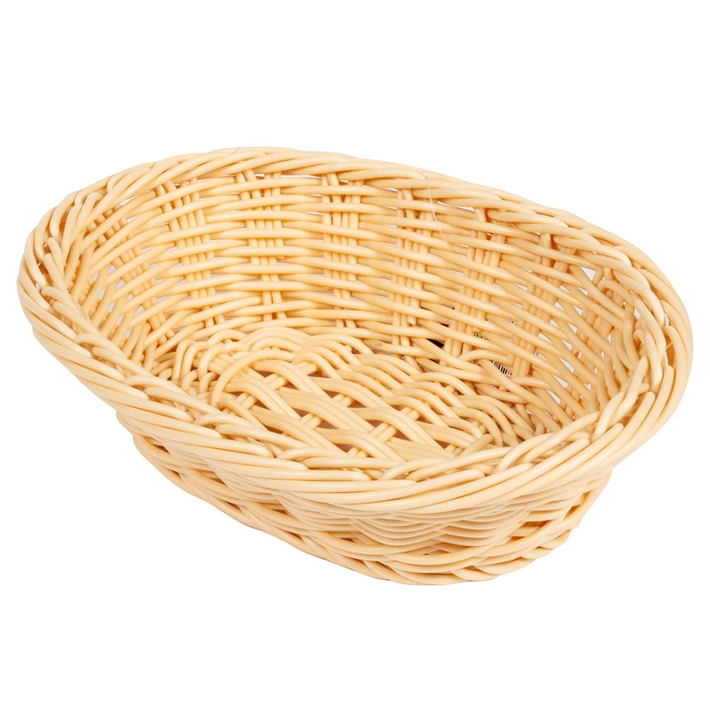 GET Oval Bread & Bun Basket, 9" x 6 3/4", Polypropylene, Natural (WB ...