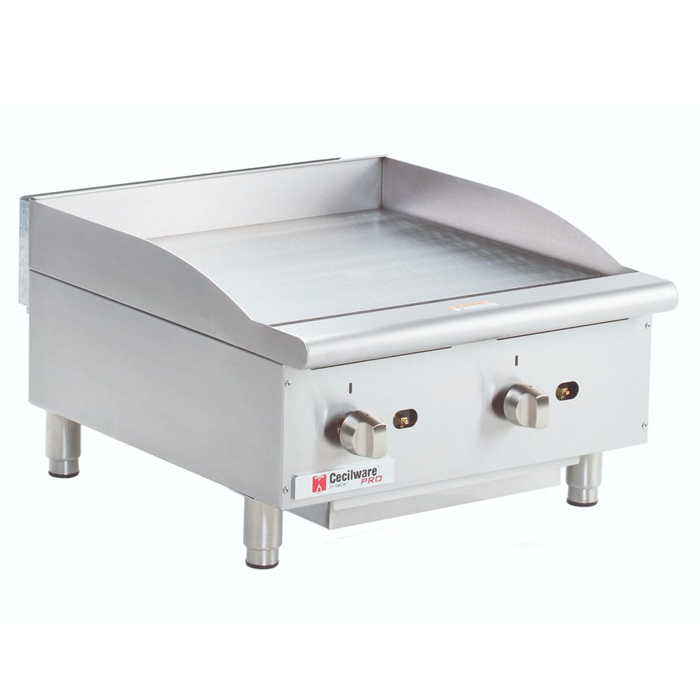 Cecilware Pro 24" Gas Griddle w/ Thermostatic Controls - 1" Steel Plate ...