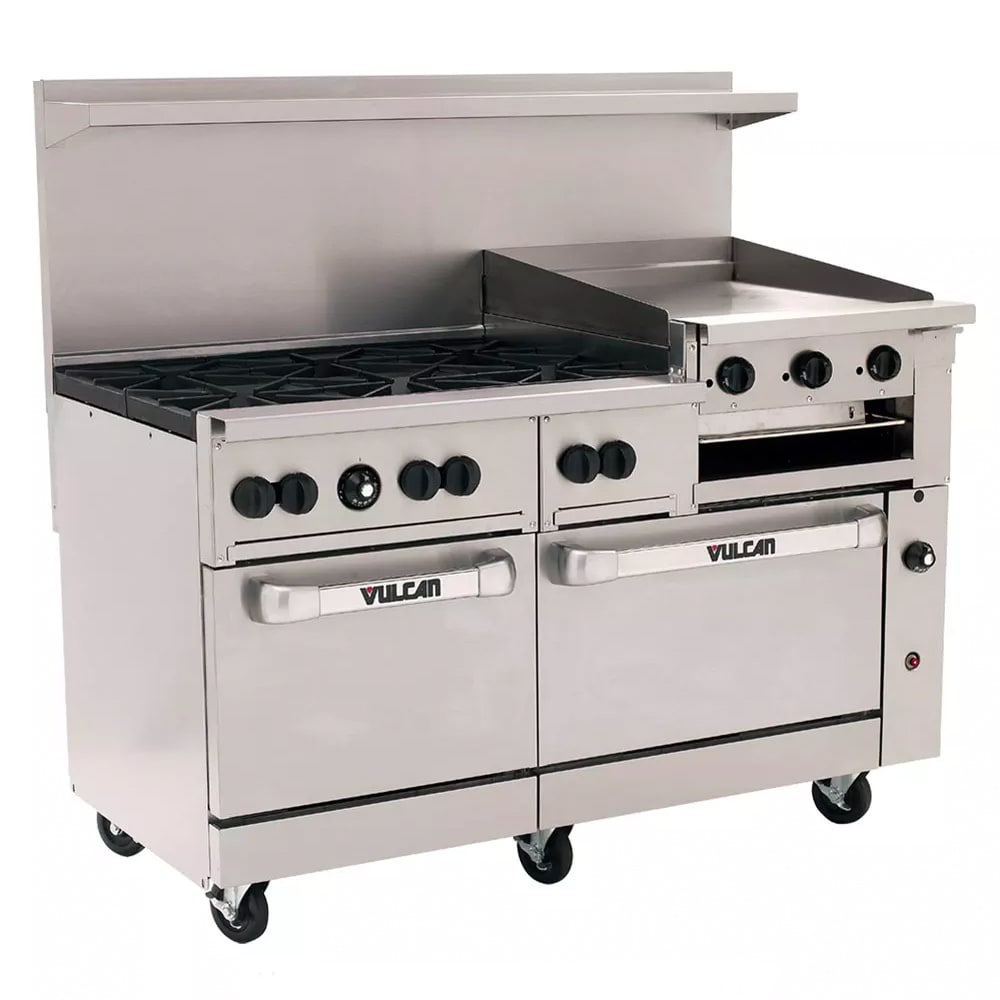 Vulcan 60SS-6B24GB 60" 6 Burner Gas Range w/ Griddle/Broiler & (2 ...