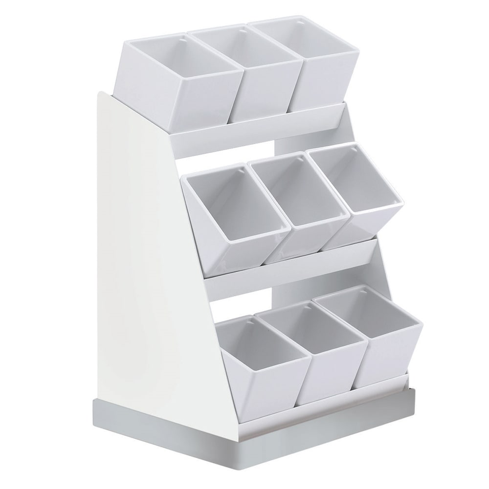 Cal-Mil 3018-55-15 Condiment Organizer w/ (9) Bins - White
