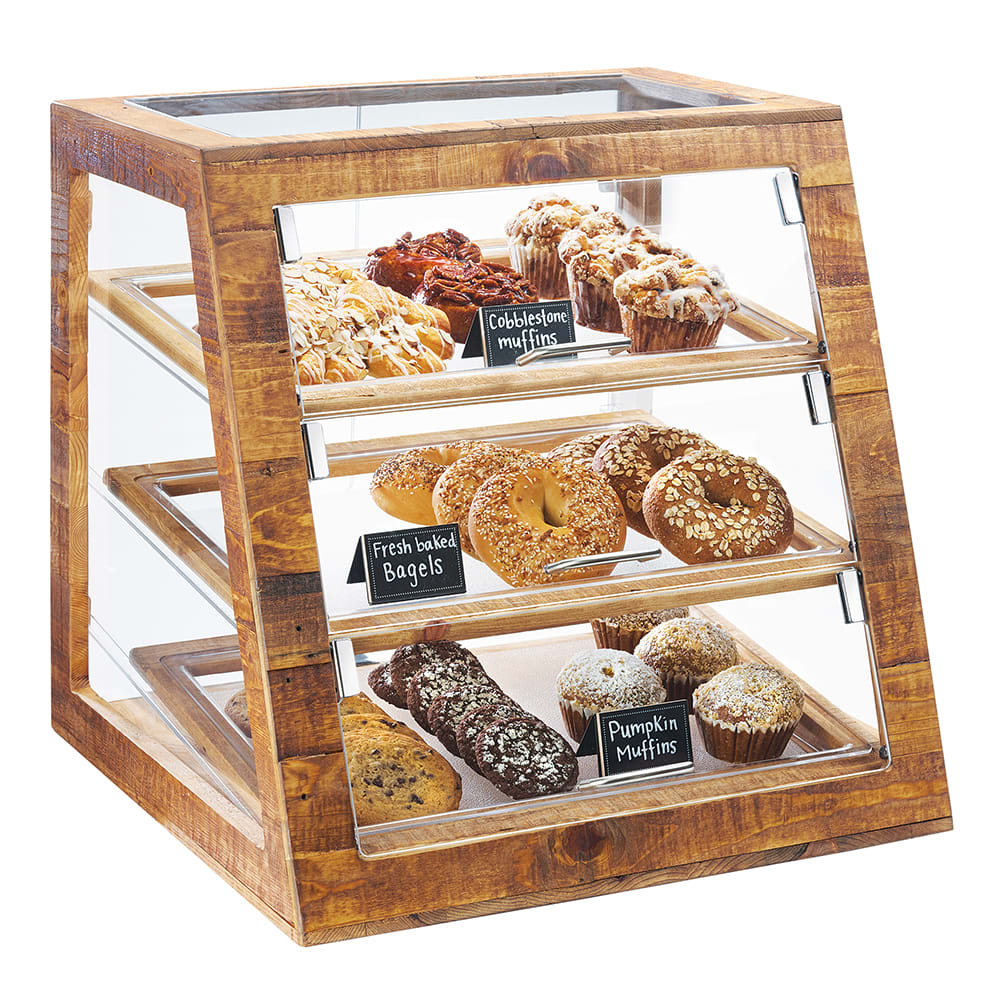 Cal-Mil 3432-99 3 Tier Pastry Display Case w/ Rear Doors - Plastic Case ...