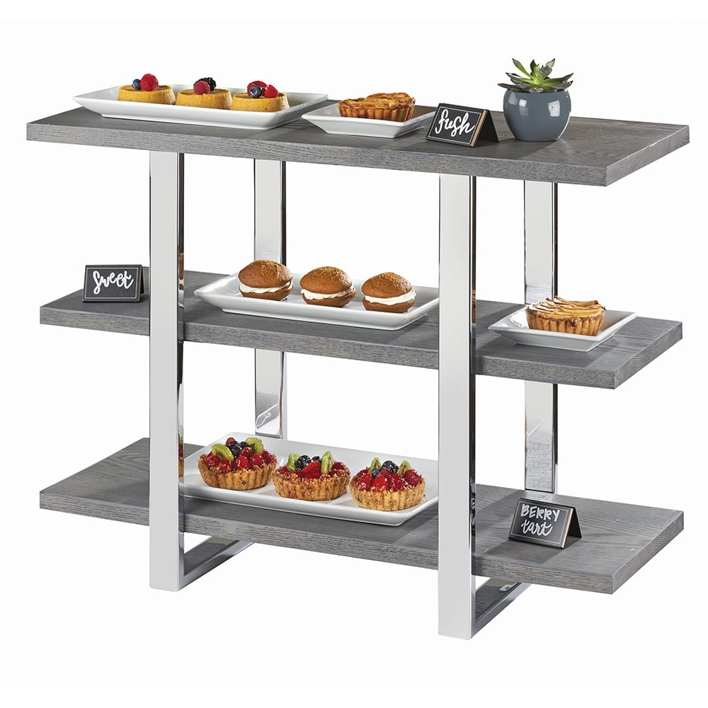 Cal-Mil 3708-83 3 Level Display Shelf - 32"L x 13 3/4"W x 25"H, Wood ...