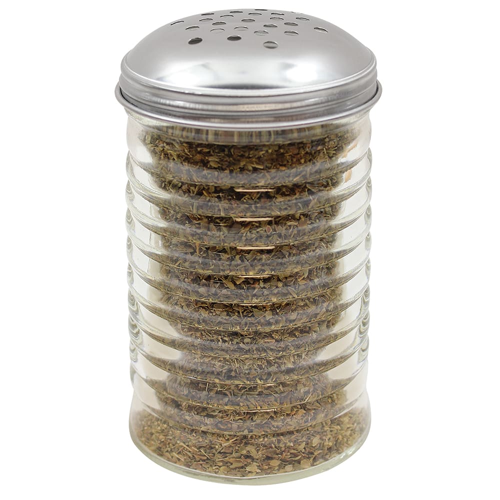 Tablecraft BH8800 12 oz Glass Cheese Shaker w/ Stainless Steel Top