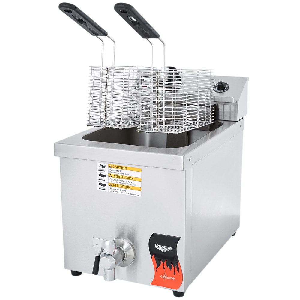 Vollrath 40709 Countertop Electric Fryer - (1) 15 lb Vat, 220v1ph