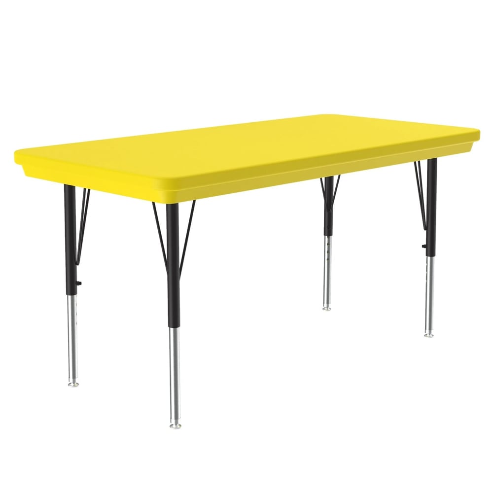 Correll Rectangular Activity Table w/ Plastic Top, 48"W x 24"D - Yellow (AR2448-REC-28-09)