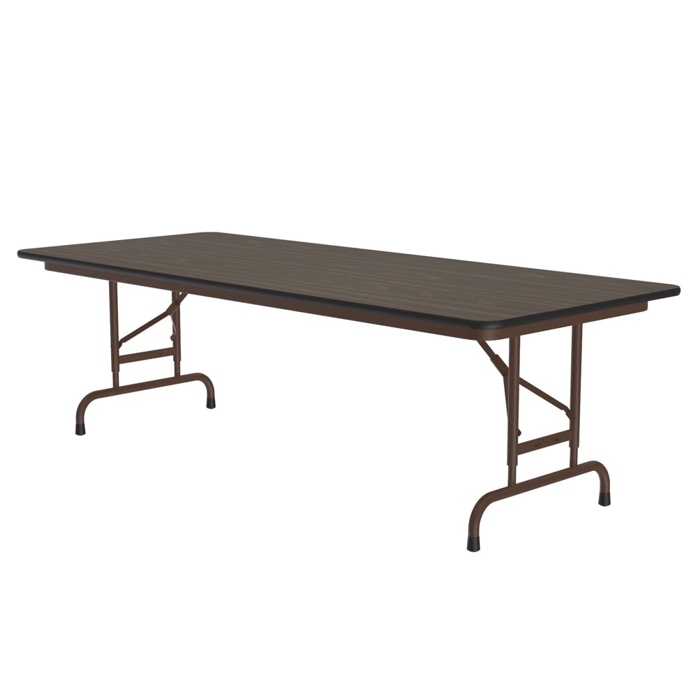 Correll 96" Rectangular Folding Table w/ Walnut Plywood Top, 32"H ...