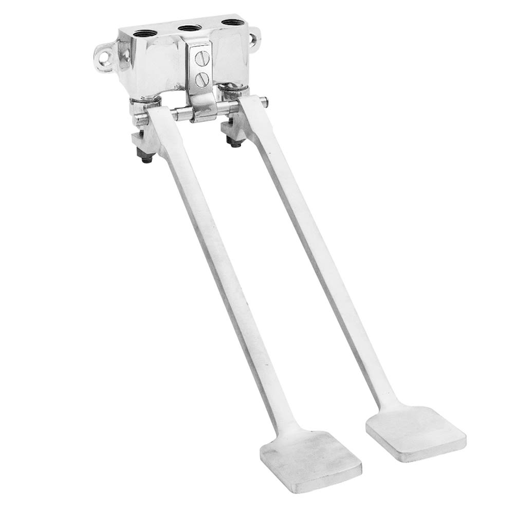 Fisher 3176 Wall Mount Double Pedal Control Valve, Polished Chrome