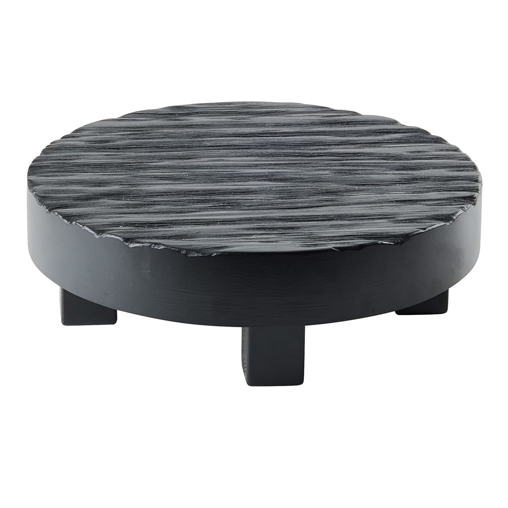 Cal-Mil 22022-13 12" Round Monterey Riser - 4"H, Wood, Black